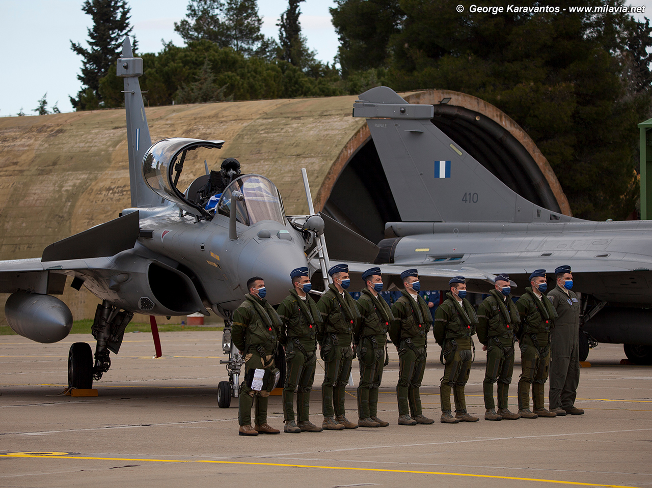 Arrival First Hellenic Air Force Rafales - Tanagra air base, Greece ...