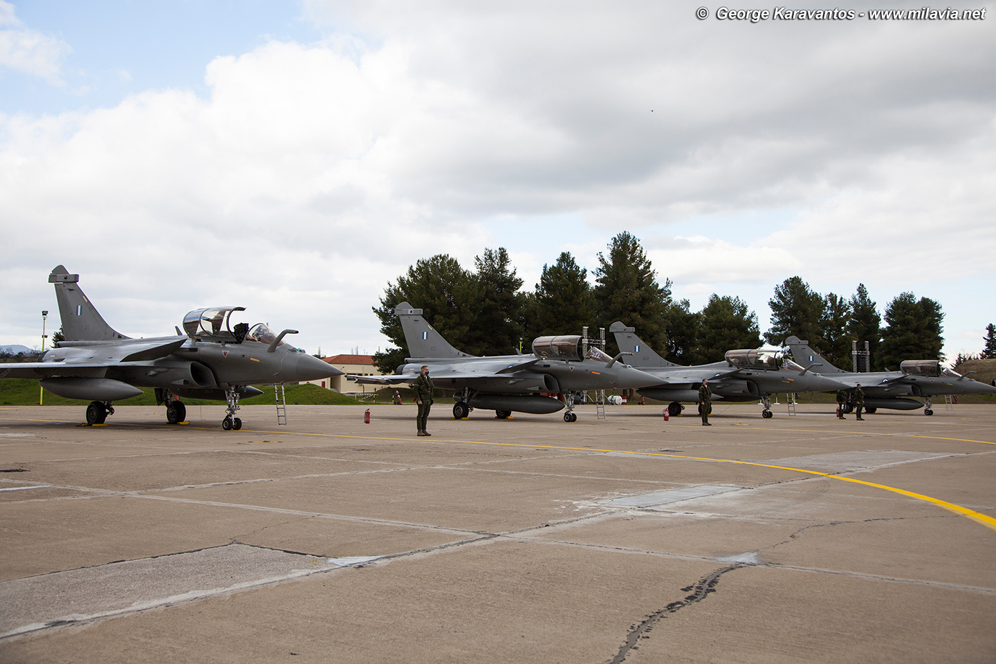 Arrival First Hellenic Air Force Rafales - Tanagra air base, Greece ...