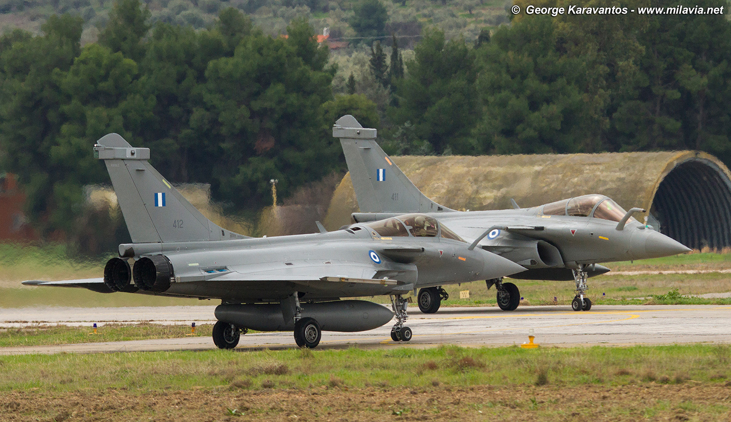 Arrival First Hellenic Air Force Rafales - Tanagra air base, Greece ...