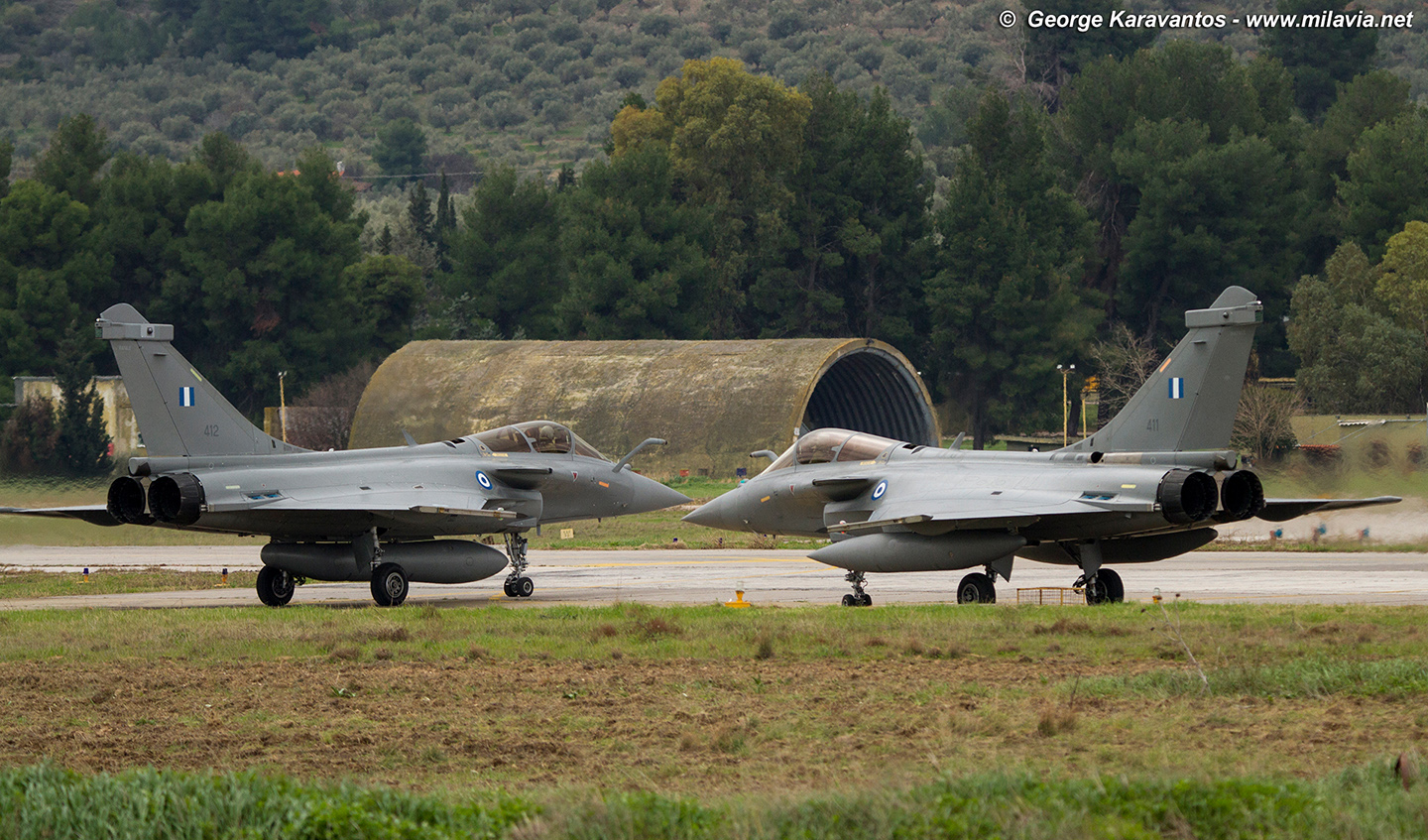 Arrival First Hellenic Air Force Rafales - Tanagra air base, Greece ...